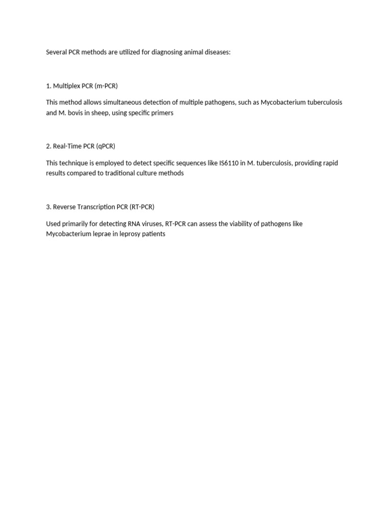 Macam Macam Metode PCR Untuk Diagnostik Penyakit Hewan | PDF | Self ...
