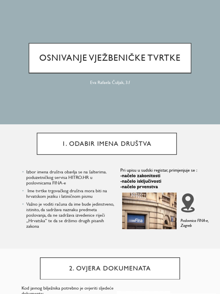 Prezentacija Za Osnivanje Društva | PDF