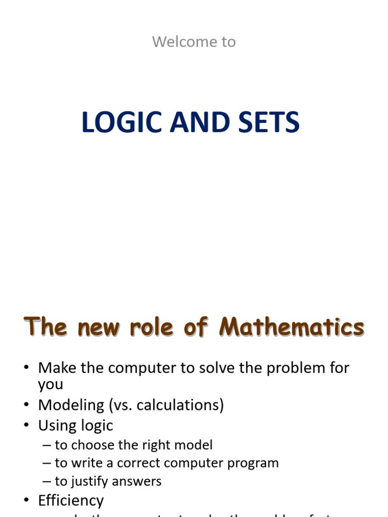 0-bm00 Intro To Logic N Sets | PDF | Logic | Mathematical Logic