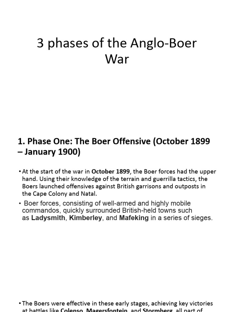 3 Phases of The Anglo-Boer War | PDF | Second Boer War | Military