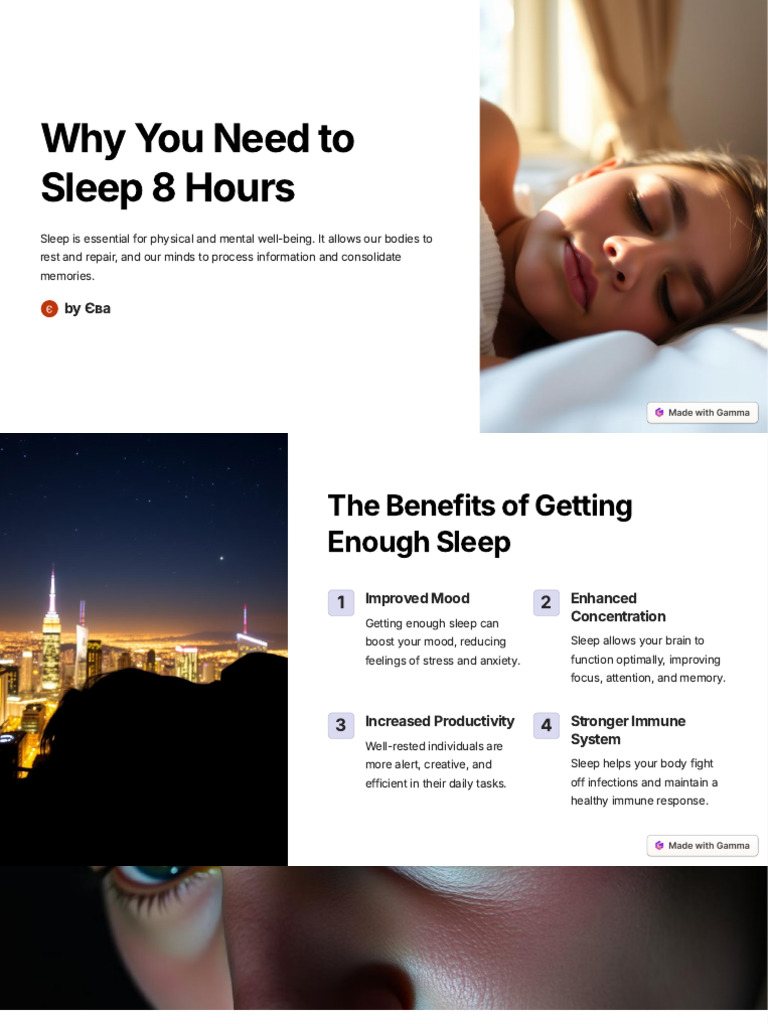 Why You Need To Sleep 8 Hours | PDF | Sleep | Sleep Deprivation