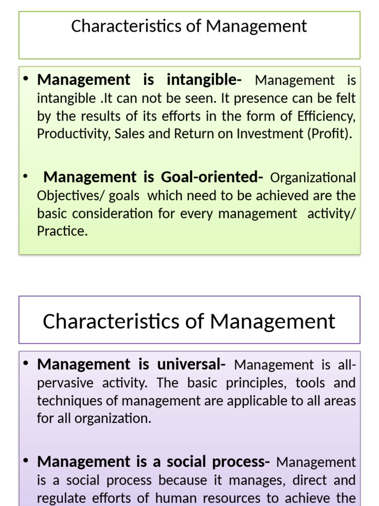 Characteristics of Management 2 1 | PDF | Goal | Science