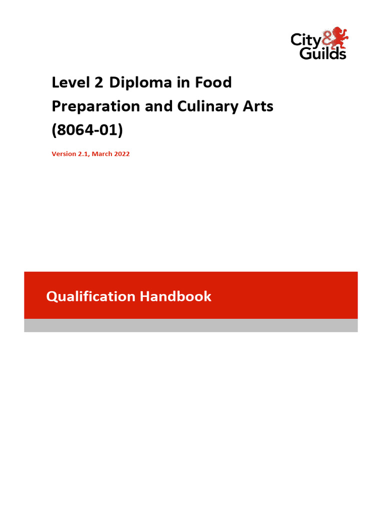 8064-01 Diploma in Food Prep Culinary Arts QHB v2-1-pdf - Ashx | PDF ...