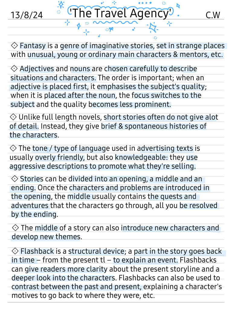 'Hey, You Down There' Unit Summary | PDF | Preposition And Postposition ...