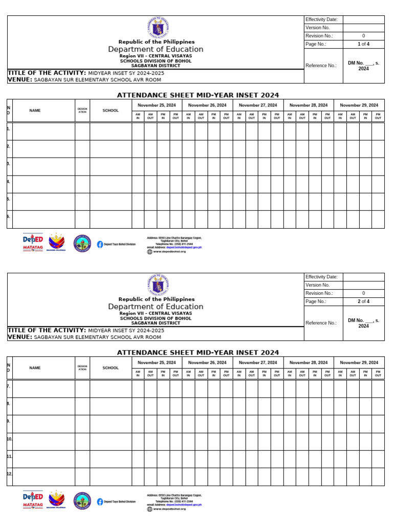 Attendance-District Training MATATAG | PDF | Public Administration ...