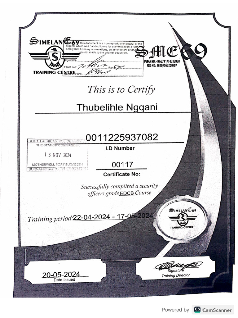 Security Certificate | PDF
