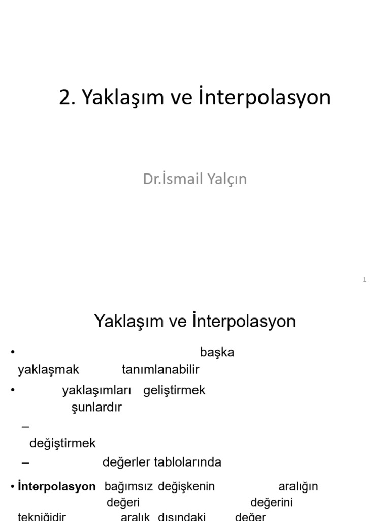 2 - Yaklaşım Ve Interpolasyon - R25 10 24 | PDF