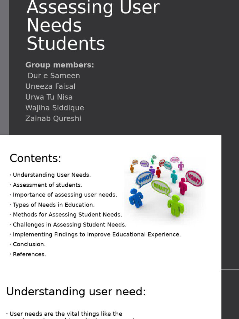 Assessing User Needs-1 | PDF | Focus Group | Analysis