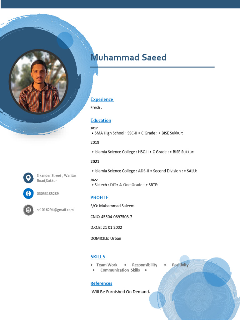 Saeed CV-1-1 | PDF
