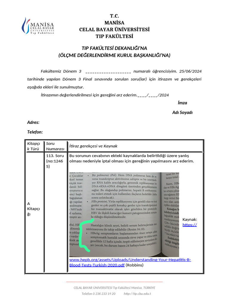 Soru Kurul Final Soru Itiraz Formu 902TR Kopyası | PDF