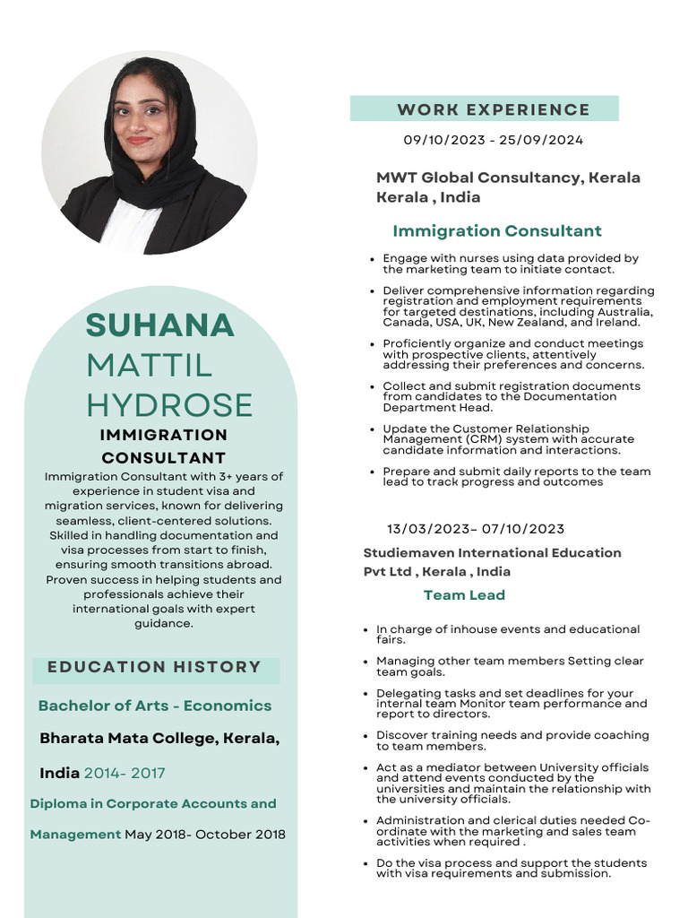 Resume Suhana Mattil Hydrose | PDF