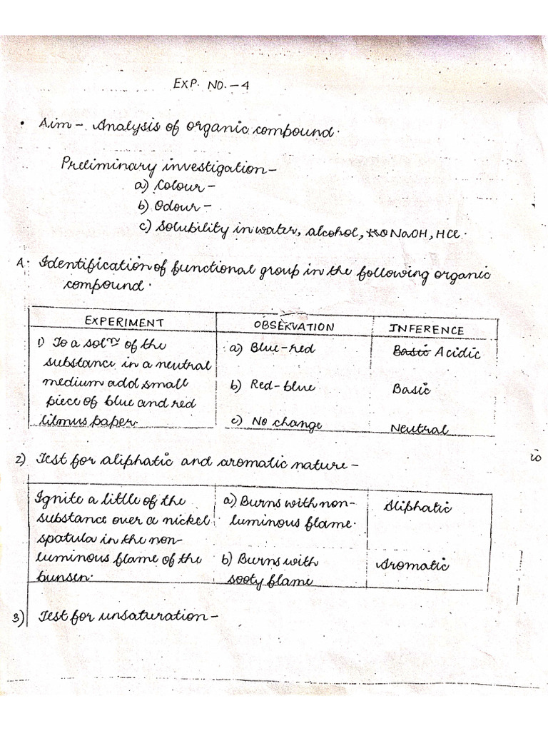 Analysis of Organic Compound (Procedure) | PDF