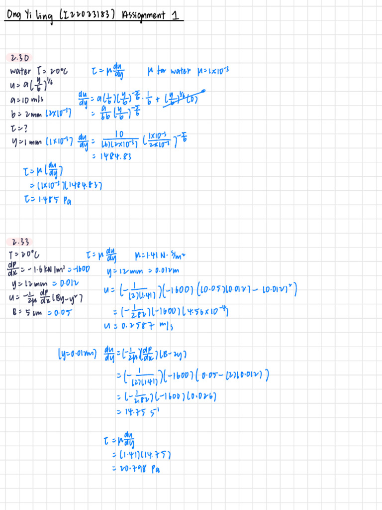 Fluid Assignment 1 | PDF