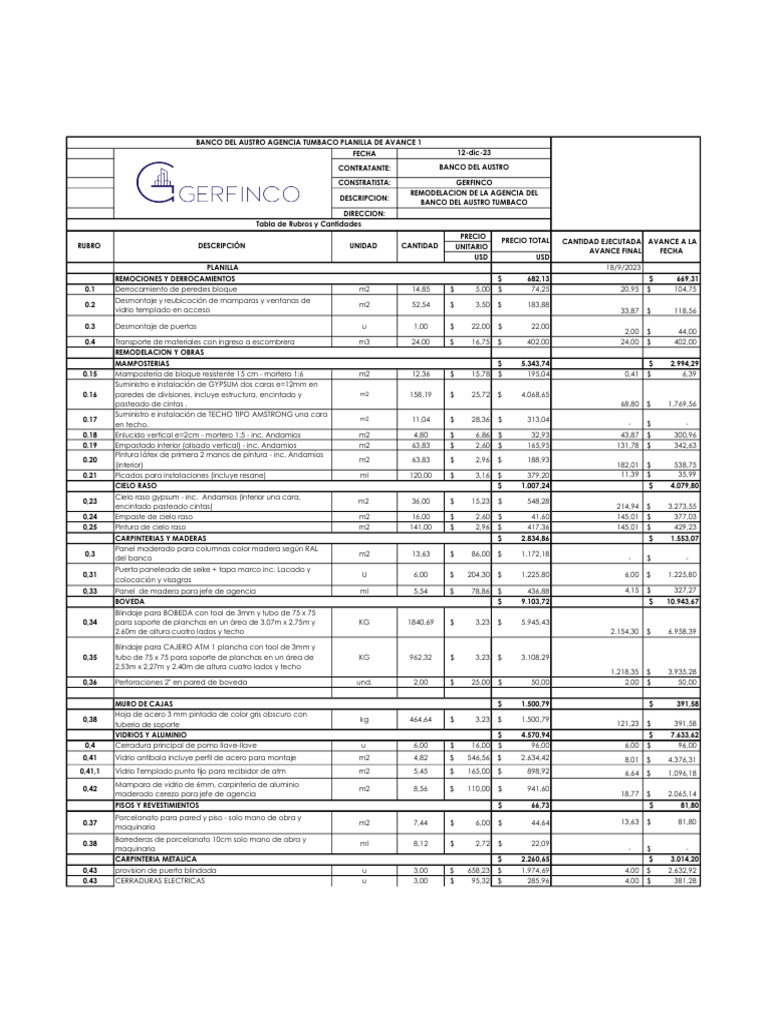Planilla 3 de Liquidacion Traslado Tumbaco-Signed-Signed | PDF | Materiales | Ingeniería de ...