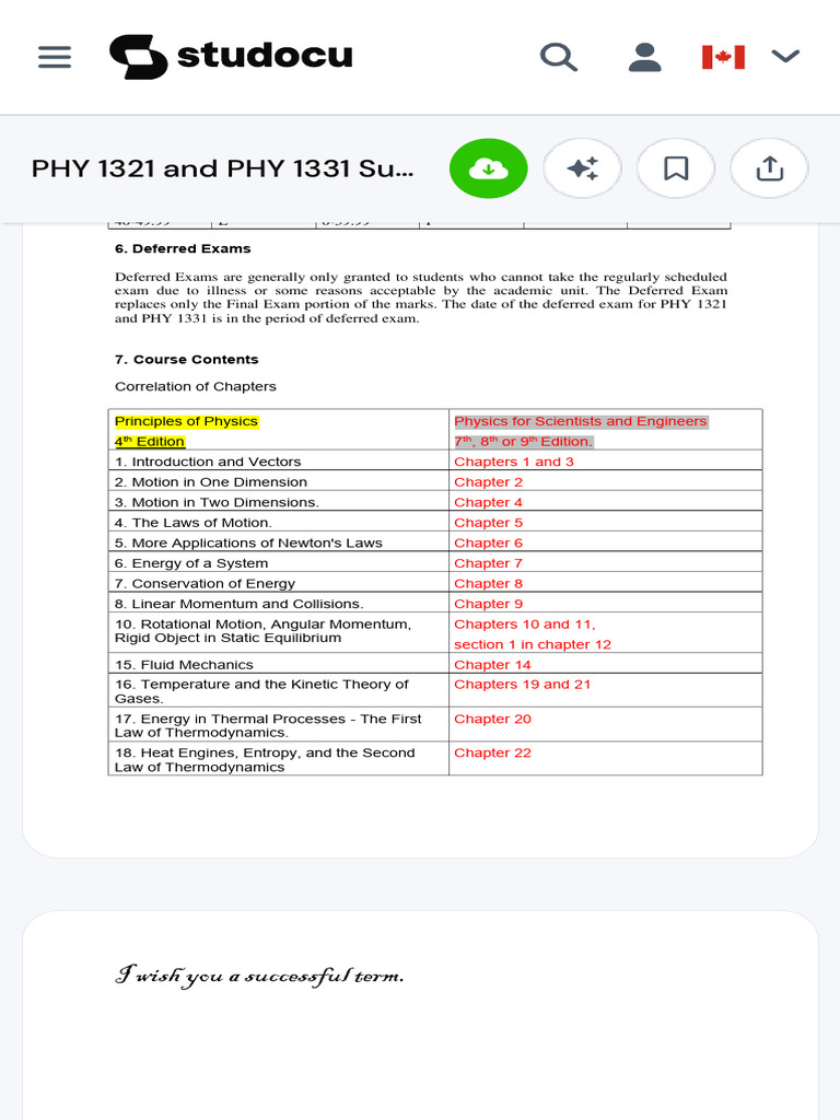 PHY 1321 and PHY 1331 Summer 2021 Syllabus N - University of Ottawa Department of Physics ...