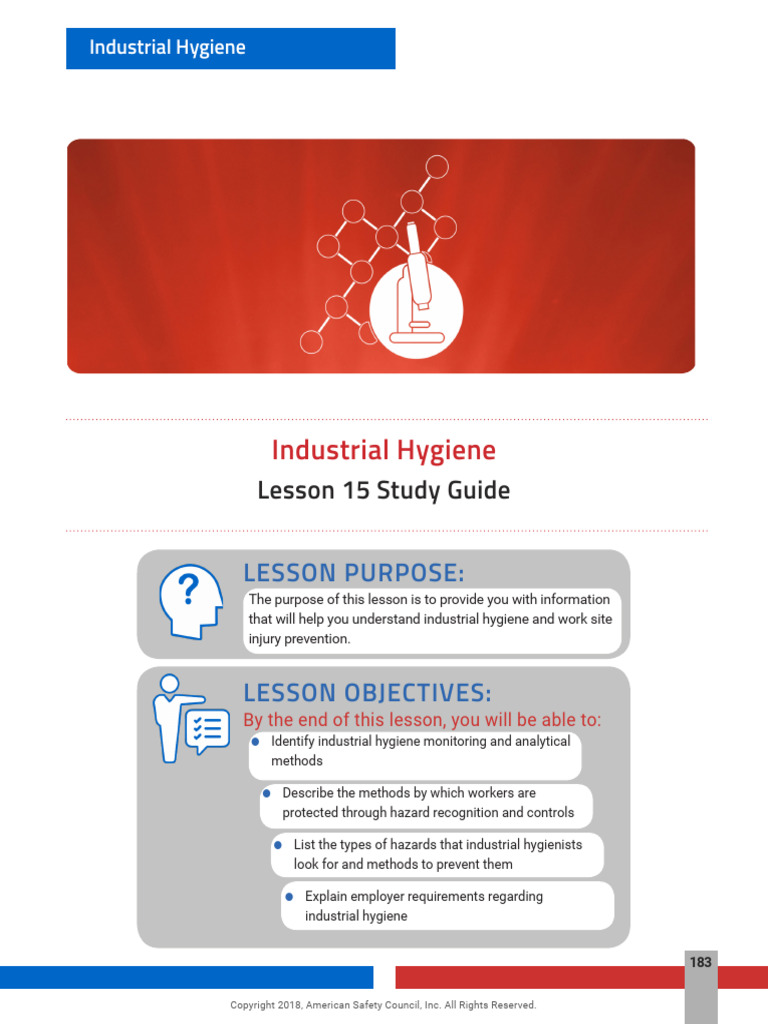 Lesson 15 Industrial Hygiene | PDF | Occupational Hygiene | Personal ...