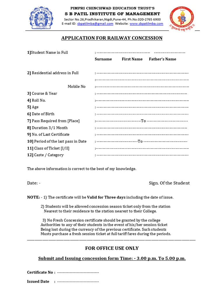 Railway Form | PDF | Public Transport