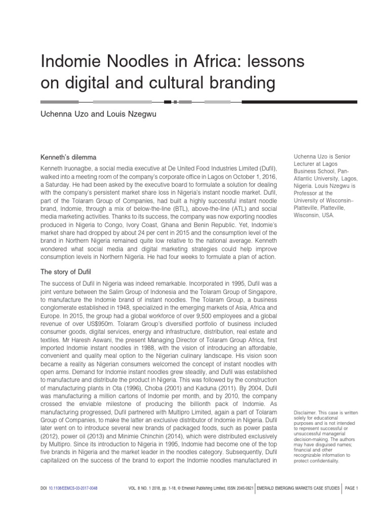 Indomie Noodles in Africa Lessons On Digital and Cultural Branding ...