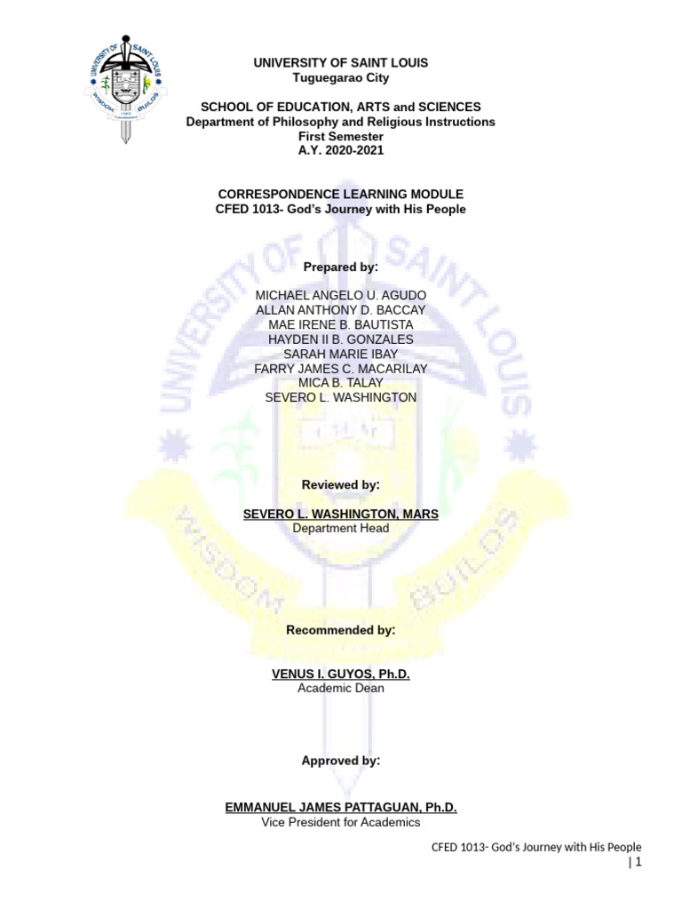 Cfed 1013 Module 8 Edited | PDF | Jeremiah | Hosea