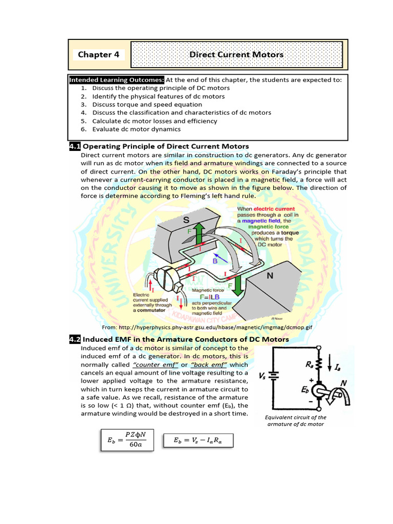 Lesson-4-DC-Motors | PDF | Electric Motor | Direct Current