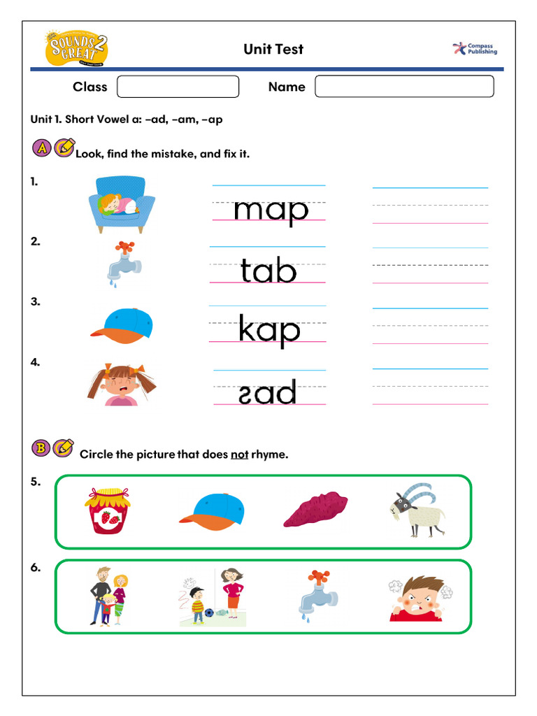 Sounds Great 2nd Edition - 2 - Unit Test | PDF