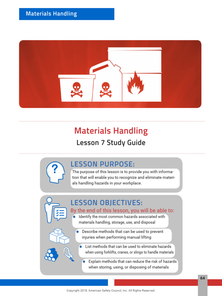 Lesson 7 Material Handling | PDF | Occupational Safety And Health ...