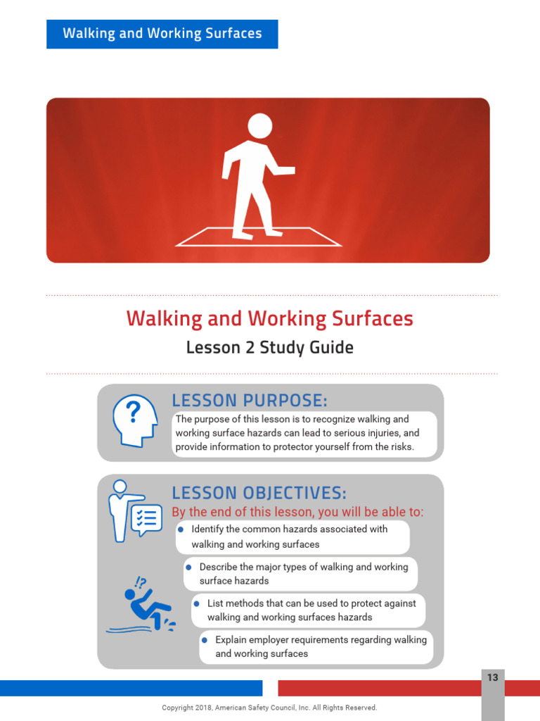 Lesson 2 Walking Working Surfaces | PDF | Stairs | Occupational Safety ...