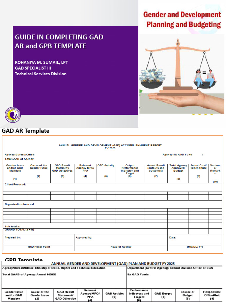 Mbhte Sdo Guide in Completing Gad Ar and GPB Templates | PDF ...
