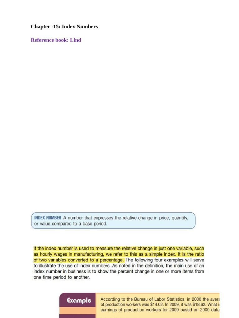 Lecture - Chapter 15-Index Numbers | PDF