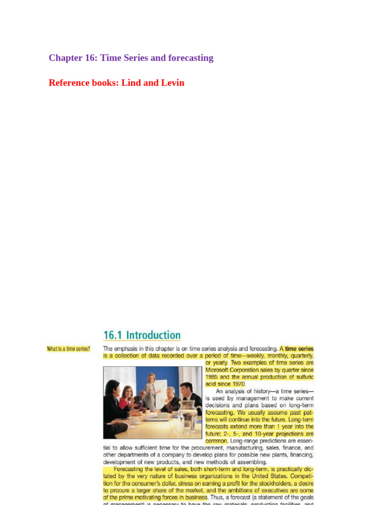 Lecture Chapter 16 Time Series And Forecasting Pdf Politics History
