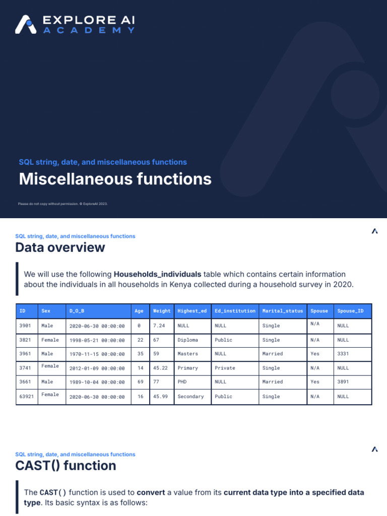 Miscellaneous Functions (Slides) | PDF | Computer Programming | Computing