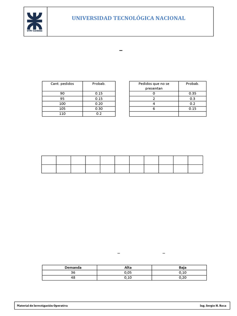 Guía TP Modelos y Simulación 2020 UTN - Simulación | PDF | Panes