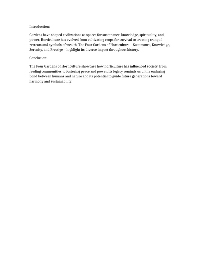 The Four Gardens of Horticulture | PDF