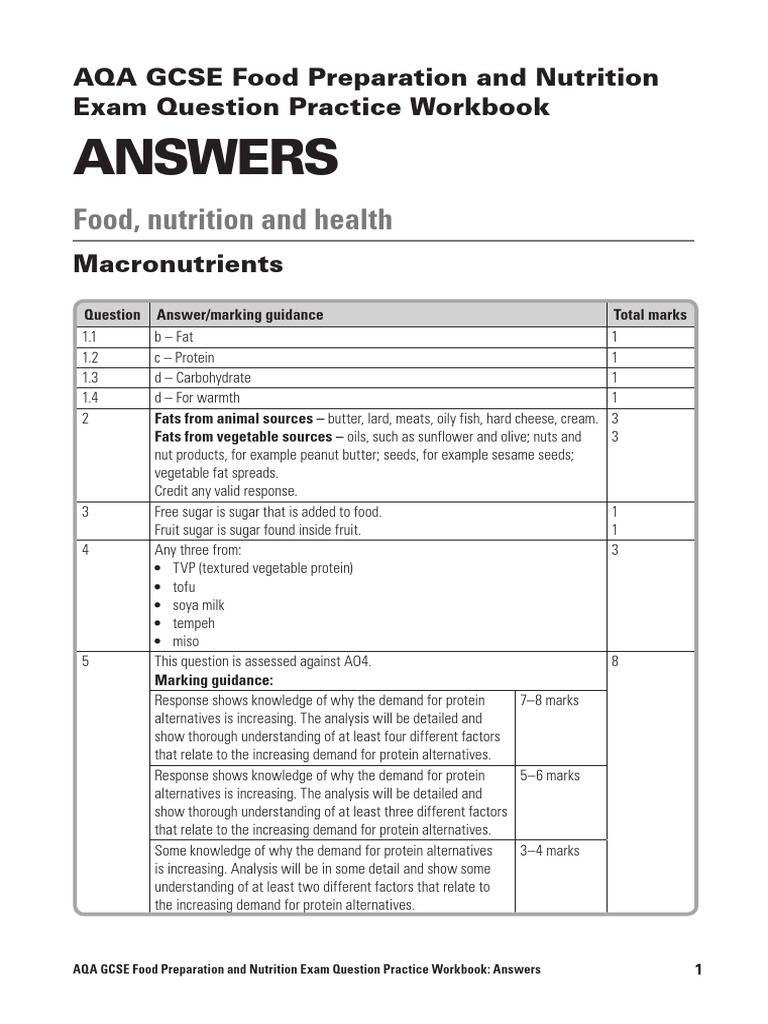 Gcse Food Prep Workbook Answers | PDF | Indian Cuisine | Cooking