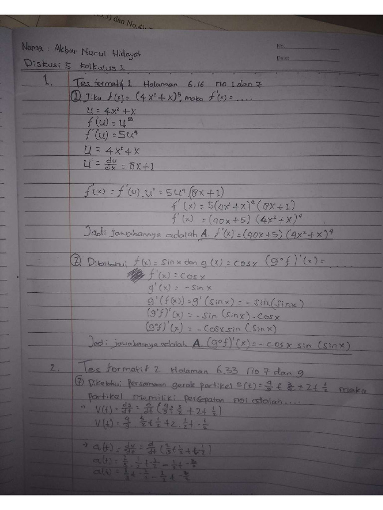 Diskusi 5 Kalkulus 1 | PDF