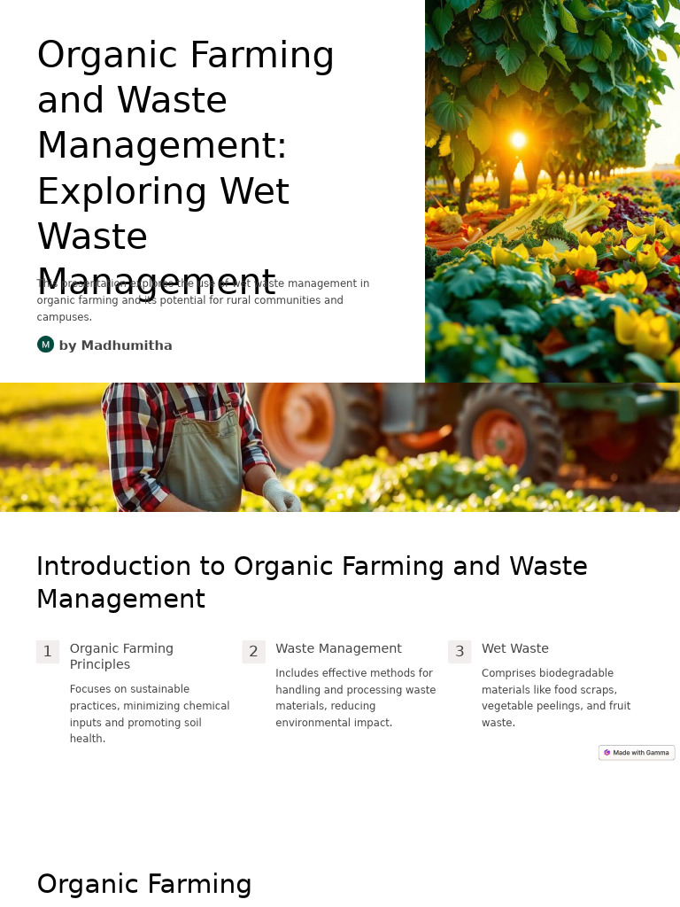 Wet Waste Management in Organic Farming | PDF | Waste Management | Compost