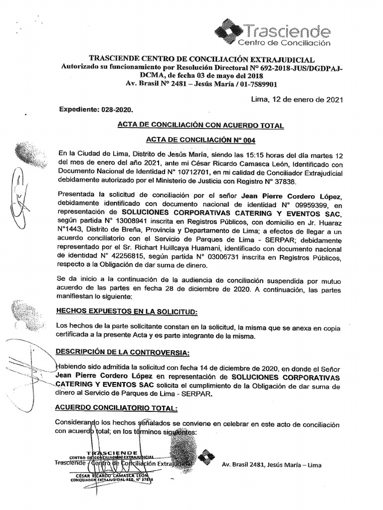 Acta N°004-2021 | PDF