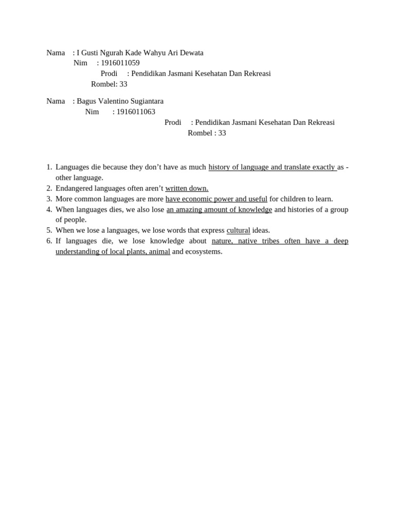 Rombel Bahasa Inggris | PDF