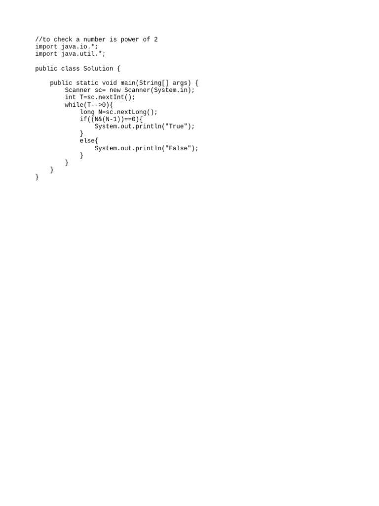 Java Power of 2 Checker | PDF