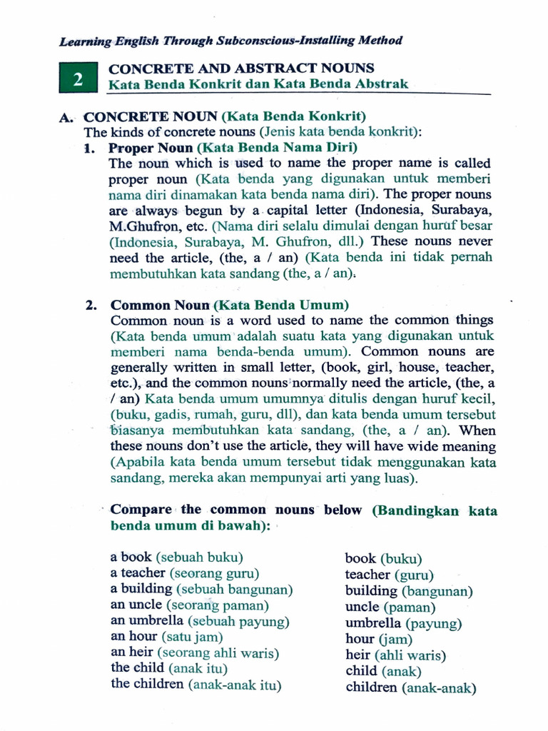 Nouns: Concrete vs Abstract Explained | PDF