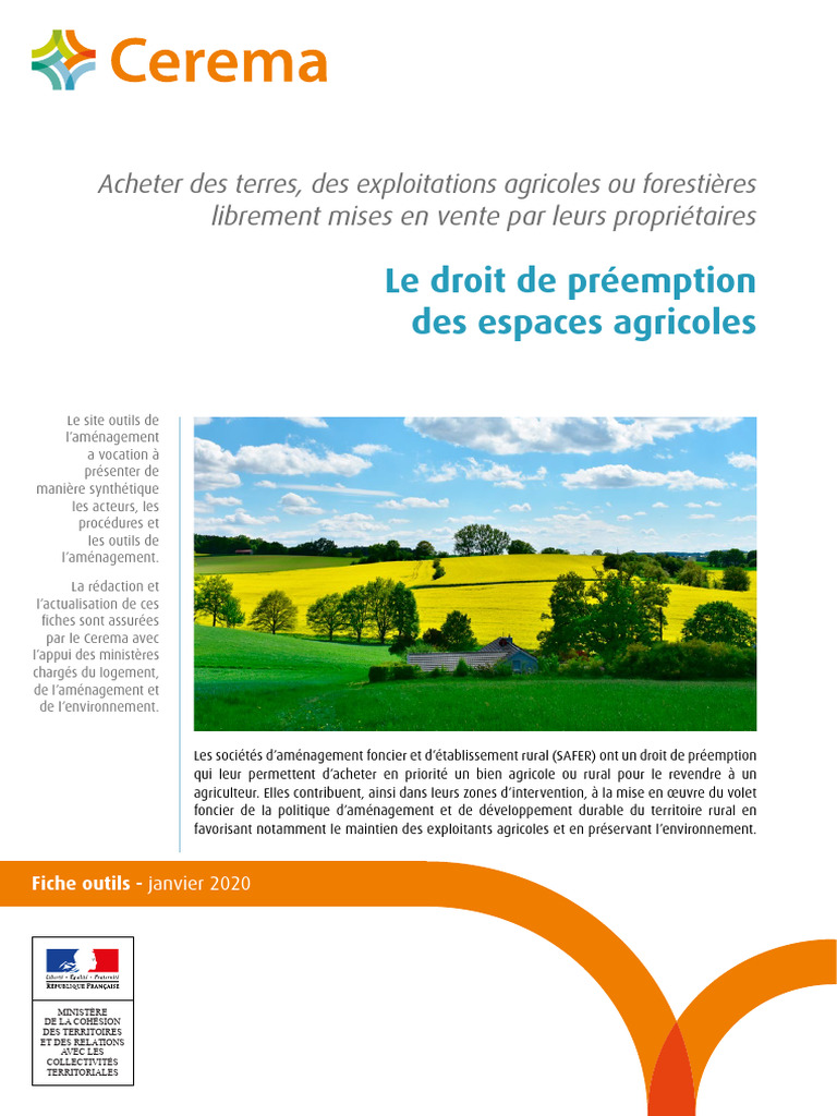 Droit de préemption des SAFER en agriculture | PDF | Agriculture