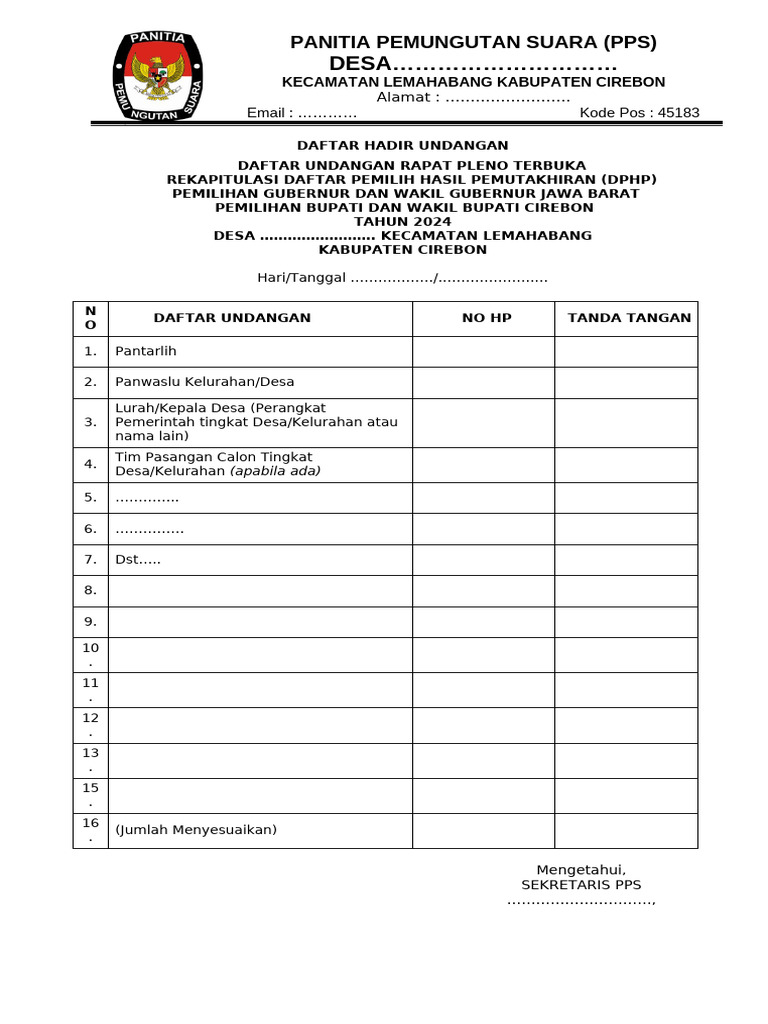Rapat Pleno DPHP 2024 Desa Lemahabang | PDF | Olahraga & Rekreasi | Agama & Spiritualitas