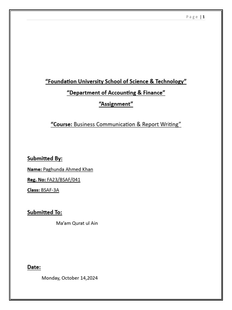Business Communication Assignment | PDF | Gesture