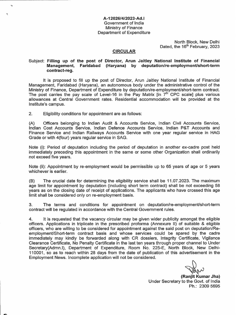 Vacancycircular English | PDF