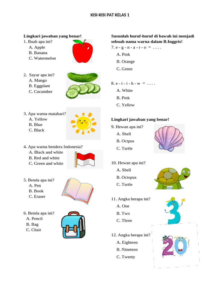 Kisi-Kisi Pat K.1 | PDF