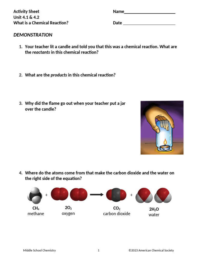 Unit4 1&4 2-Activity-Sheet | PDF | Chemical Reactions | Propane