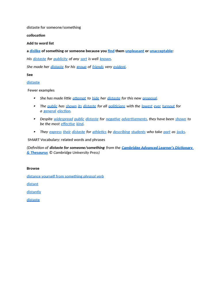 Distaste For Definition | PDF