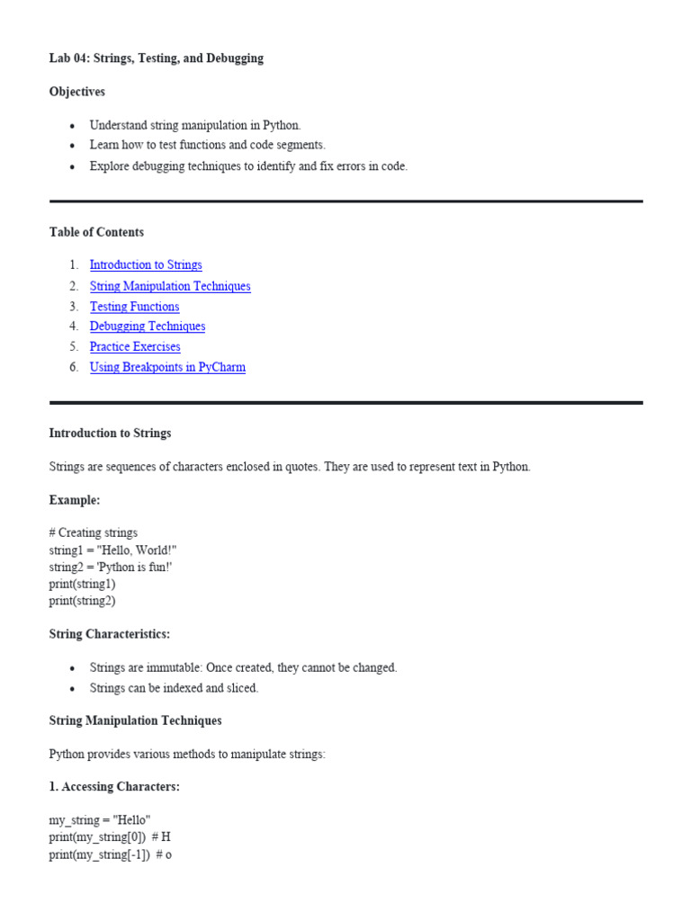 Master exercises | PDF | String (Computer Science) | Debugging Master exercises | PDF | String (Computer Science) | Debugging