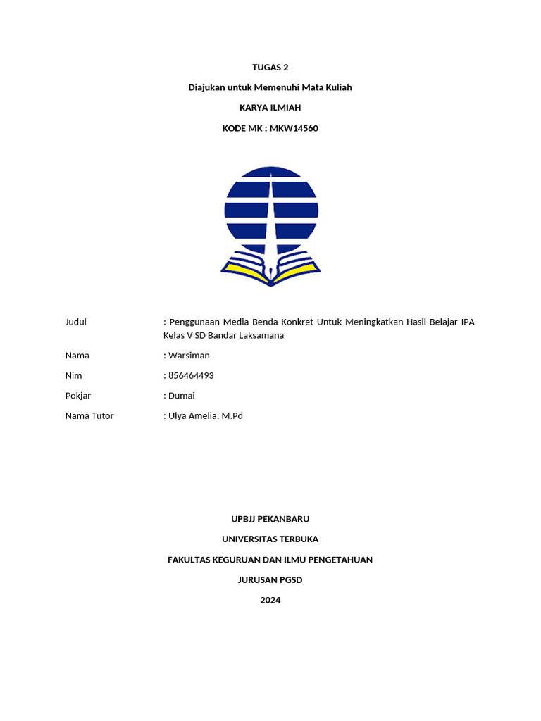 Tugas 2 Karil | PDF | Sains & Matematika