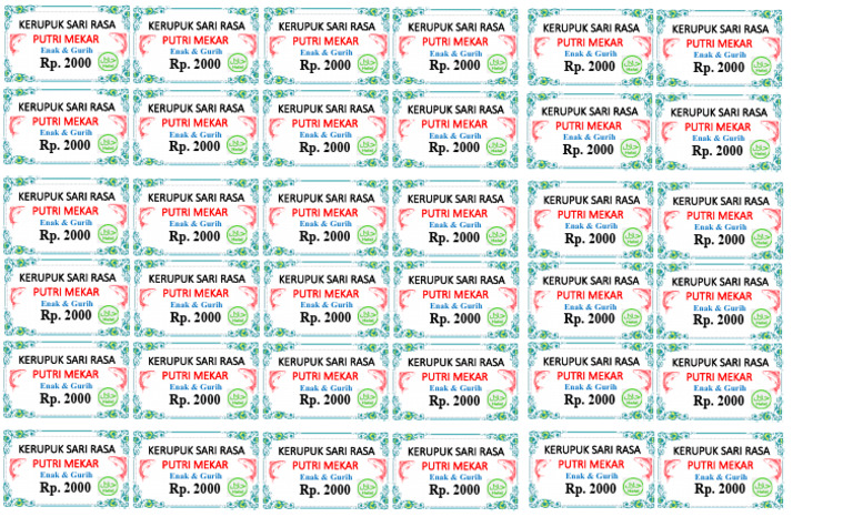 LABEL KERUPUK Rahman | PDF